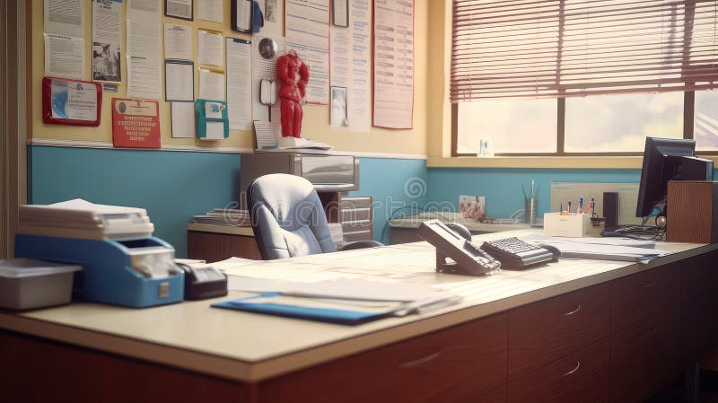 Files medical desk stock illustration. Illustration of appointments ...