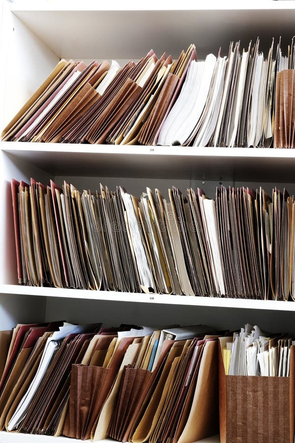 Files on Shelf stock image. Image of shelf, mess, organized - 13344959