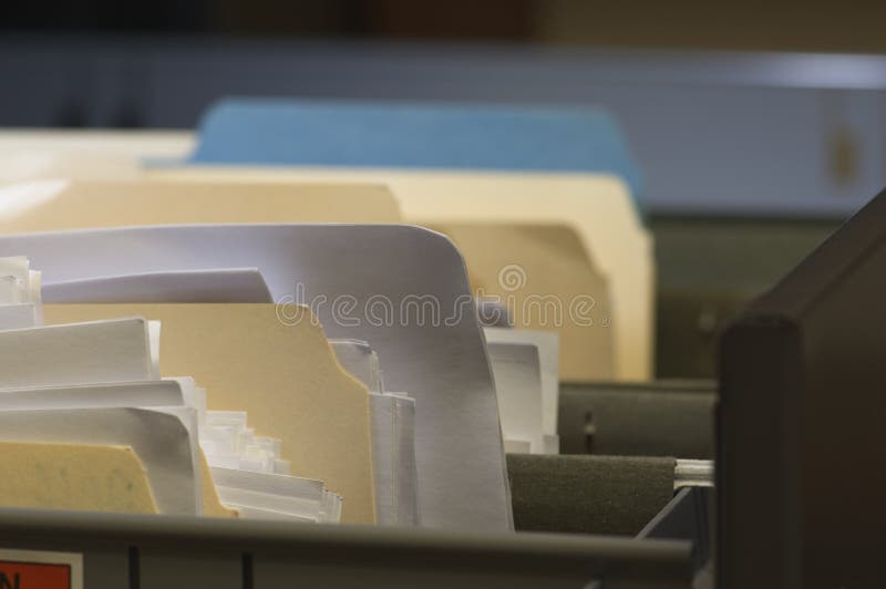 Files and Papers in a Filing Cabinet Stock Photo - Image of document ...