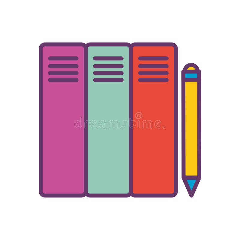 Files and Pencil Line and Fill Style Icon Vector Design Stock Vector ...