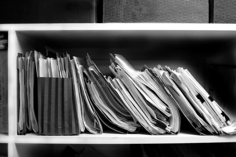 Stacks of Files on Desk Waiting To Be Completed Business Work Stock ...