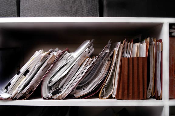 Files on Shelf stock image. Image of lots, keeping, paper - 4087979