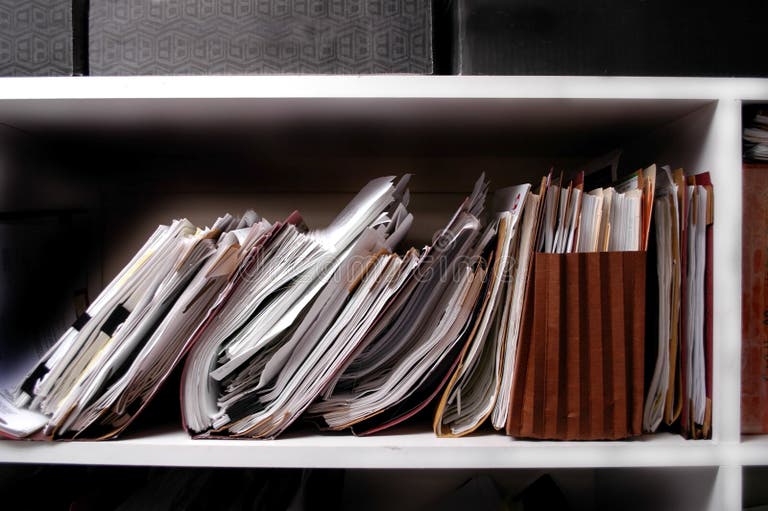 Files on Shelf stock image. Image of lots, keeping, paper - 4087979