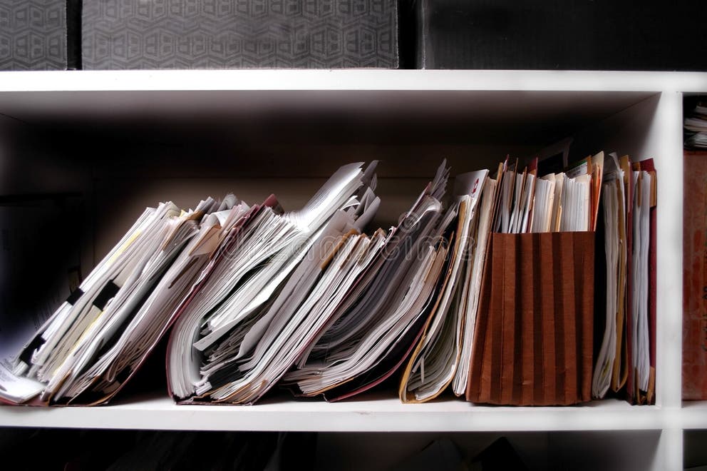 Files on Shelf stock image. Image of lots, keeping, paper - 4087979