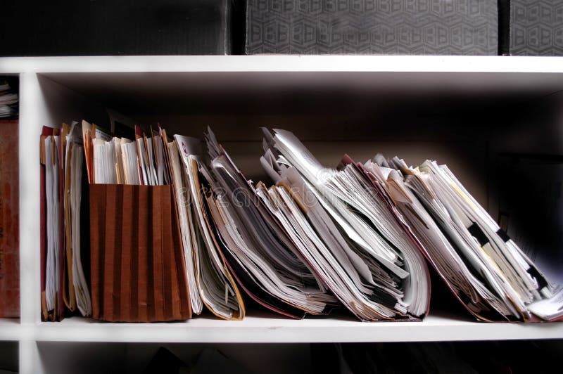 Files on Shelf stock photo. Image of organized, papers - 4134454