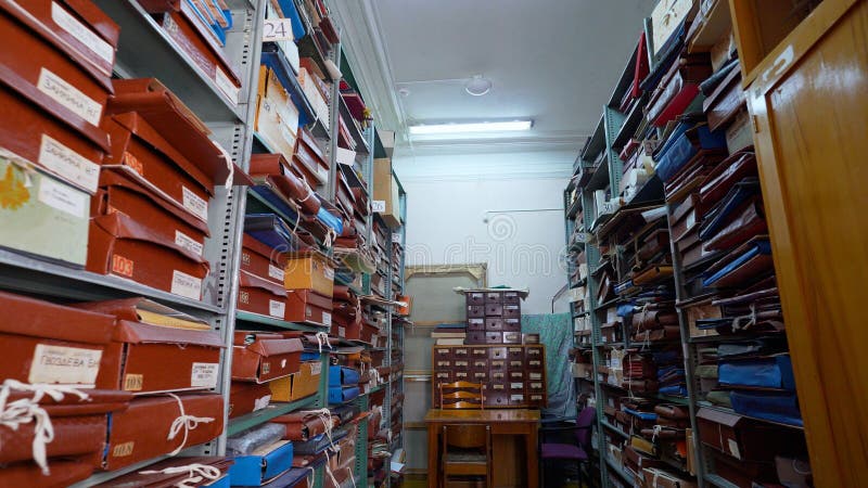 Files on Shelf. Archive with Folders and Documents. Stock Photo - Image ...