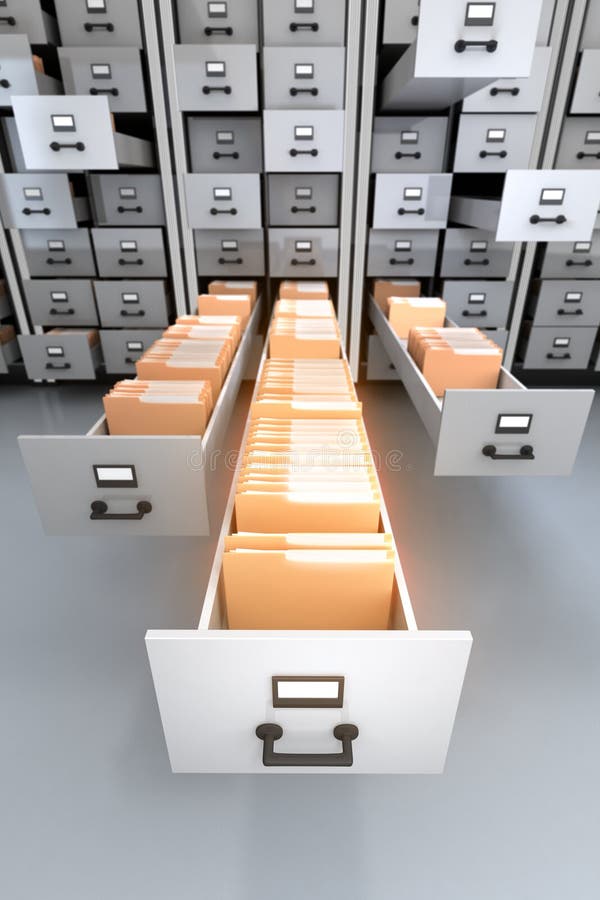 Library of Files in Storage Stock Illustration - Illustration of ...