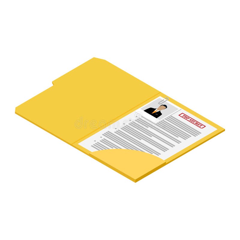 Files with Top Secret Document Isometric View Stock Vector ...