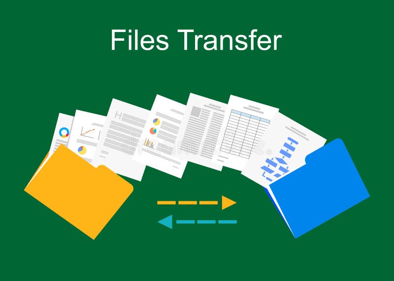 Files Transfer Illustration. Documents Management Illustration Stock ...