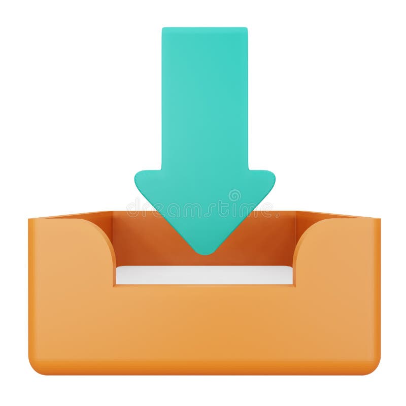 Files Tray 3d Rendering Isometric Icon. Stock Vector - Illustration of ...