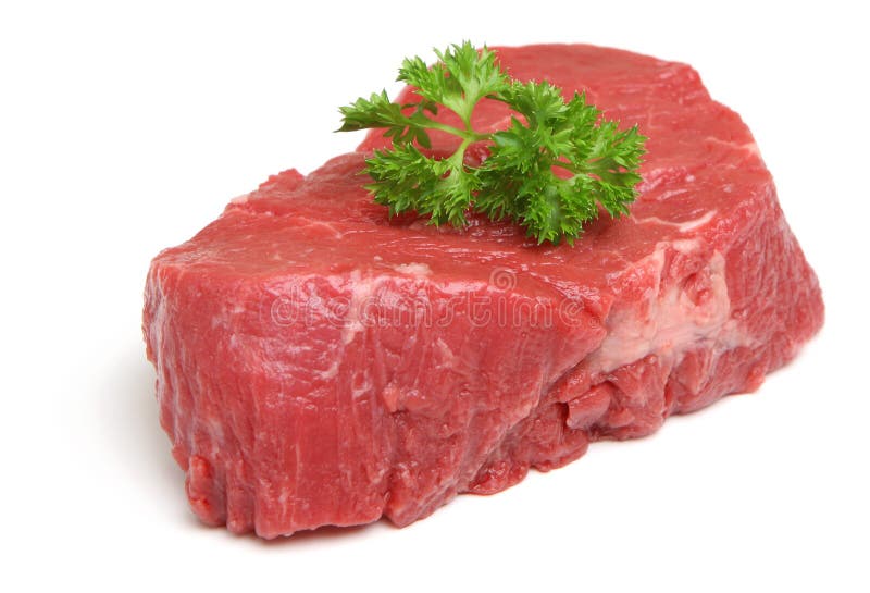 Filet Cru De Boeuf D'isolement Sur Le Blanc Photo stock - Image du ...