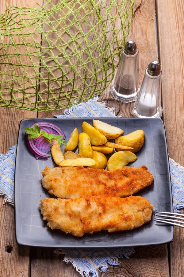 Filet de morue frit photo stock. Image du seafood, repas - 52388544