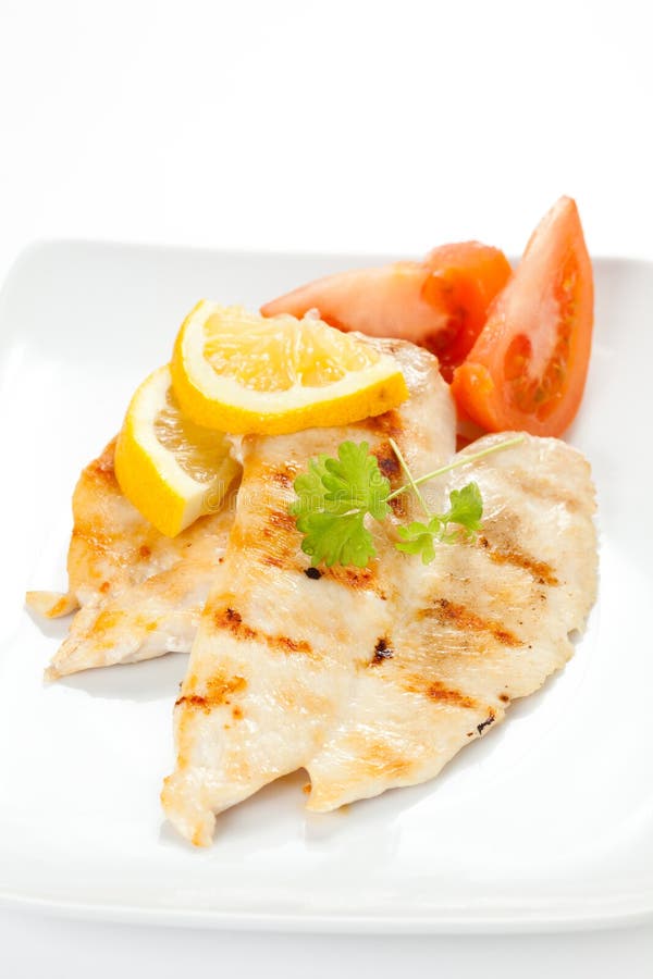 Filet grilled chicken stock photo. Image of tomato, meat - 13752314