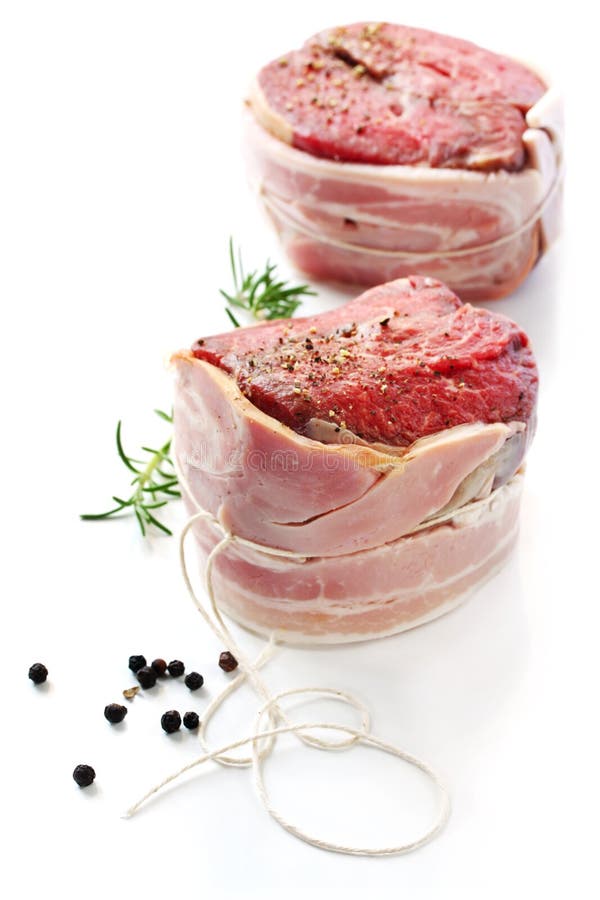 Filet Mignon with Bacon stock photo. Image of string, food - 4395808