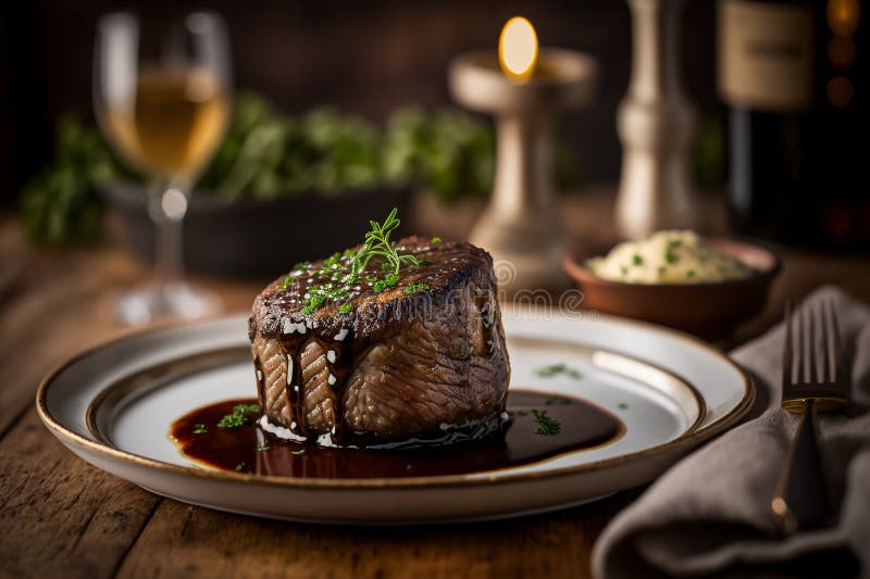 Filet Mignon with Sauce Generative AI Stock Illustration - Illustration ...