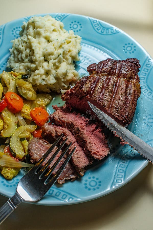 Filet Mignon Steak Dinner stock photo. Image of fillet - 165577164