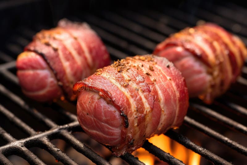 Filet Mignon Wrapped in Bacon on a Grill Stock Illustration ...