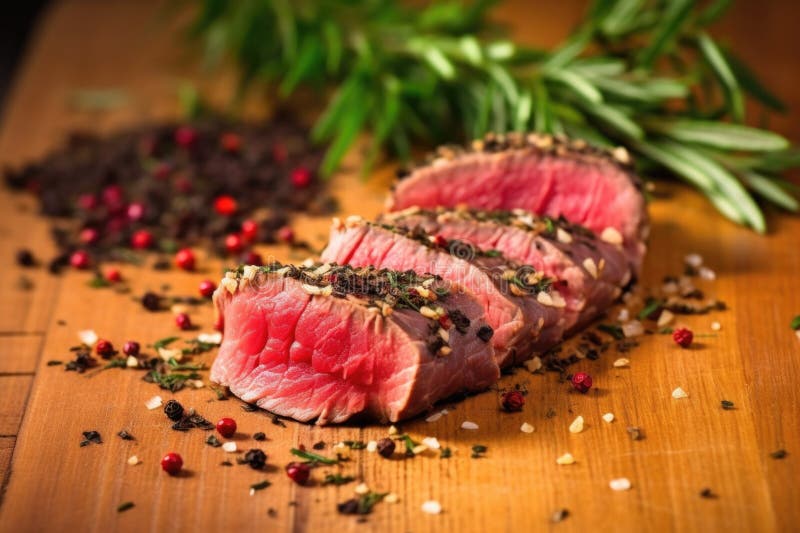 Filet with Pepper Flakes, Forming a Spicy Crust Stock Photo - Image of ...