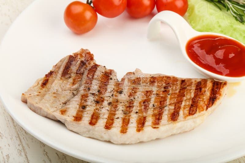 Filete Asado a La Parrilla Del Puerto Foto de archivo - Imagen de ...