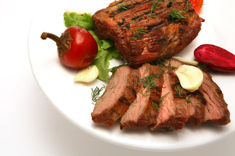 Filete Asado Servido De La Carne Foto de archivo - Imagen de asado ...