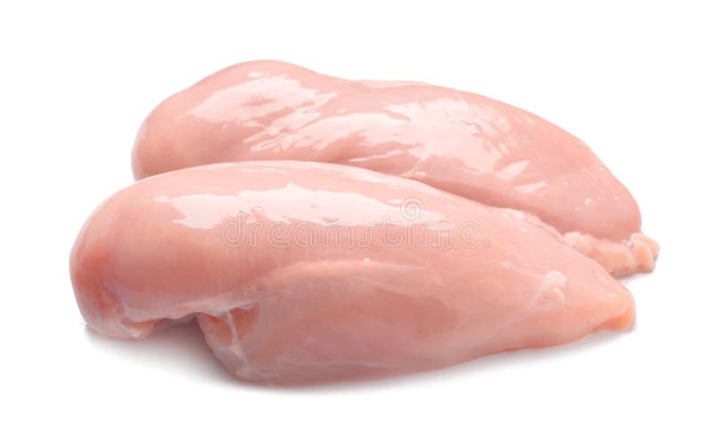 Filete De Frango Cru Sobre Fundo Branco Imagem de Stock - Imagem de ...