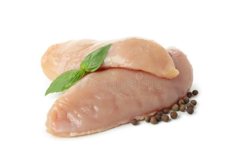 Filete De Pollo Crudo Aislado Sobre Fondo Blanco Foto de archivo ...