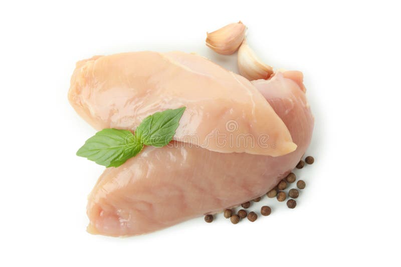 Filete De Pollo Crudo Aislado Sobre Fondo Blanco Foto de archivo ...