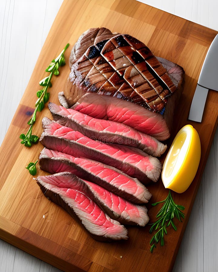 Filete medio raro stock de ilustración. Ilustración de almuerzo - 293182893