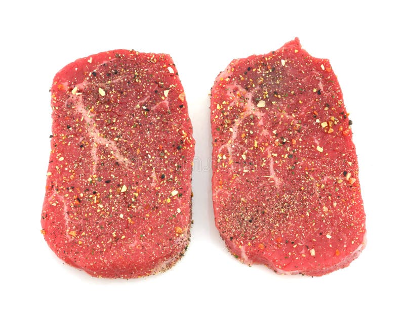 Filete Redondo De Angus Del Ojo Sazonado De La Carne De Vaca Imagen de ...