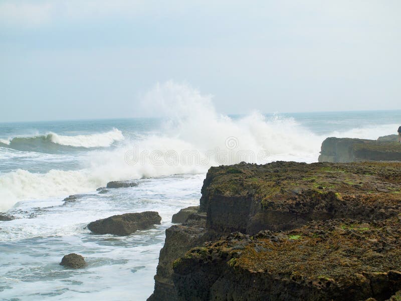 Filey Brig Waves Crashing Onto the Rocks. Stock Photo - Image of filey ...