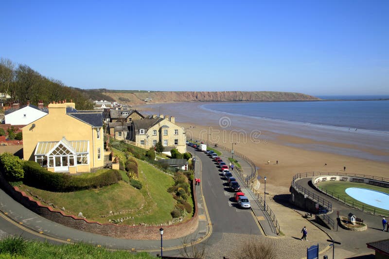 Seafront and Brigg at Filey, North Yorkshire, UK Editorial Stock Photo ...