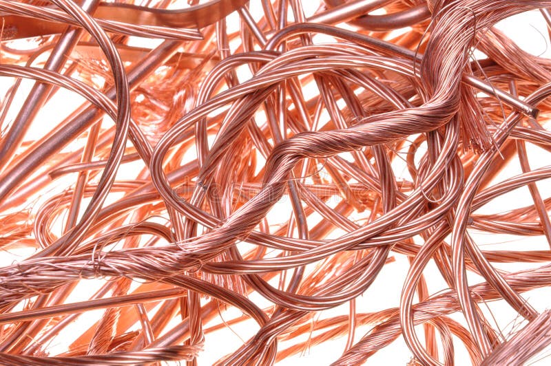 Fili di rame del residuo fotografia stock. Immagine di particolare ...