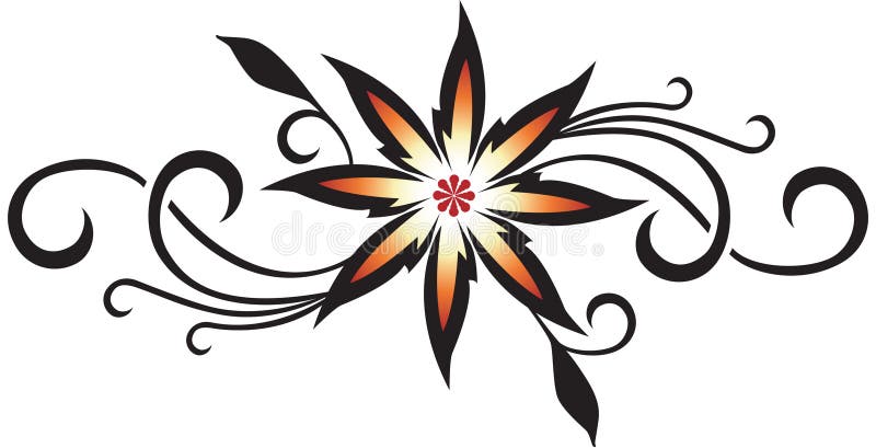 Filigree Abstract Flower Design Stock Vector - Illustration of ...