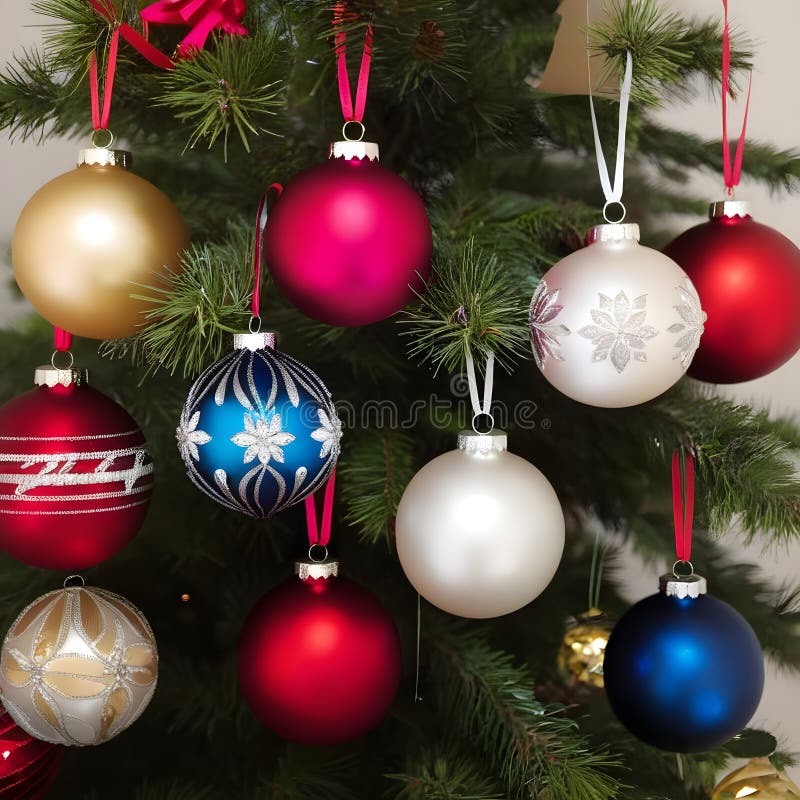 Filigree Christmas Tree Decorations, Ai-generatet Stock Illustration ...