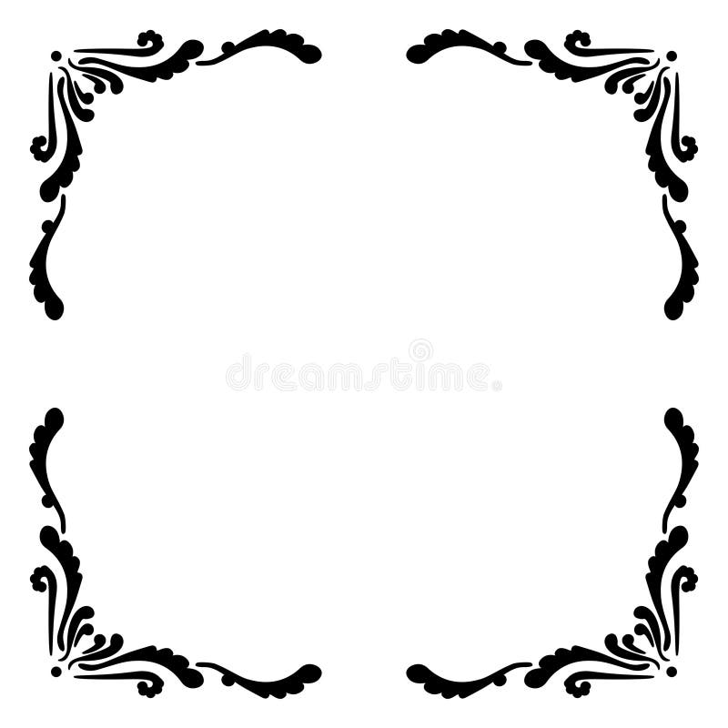 Filigree Ornate Corner Decorations Vector Stock Vector - Illustration ...