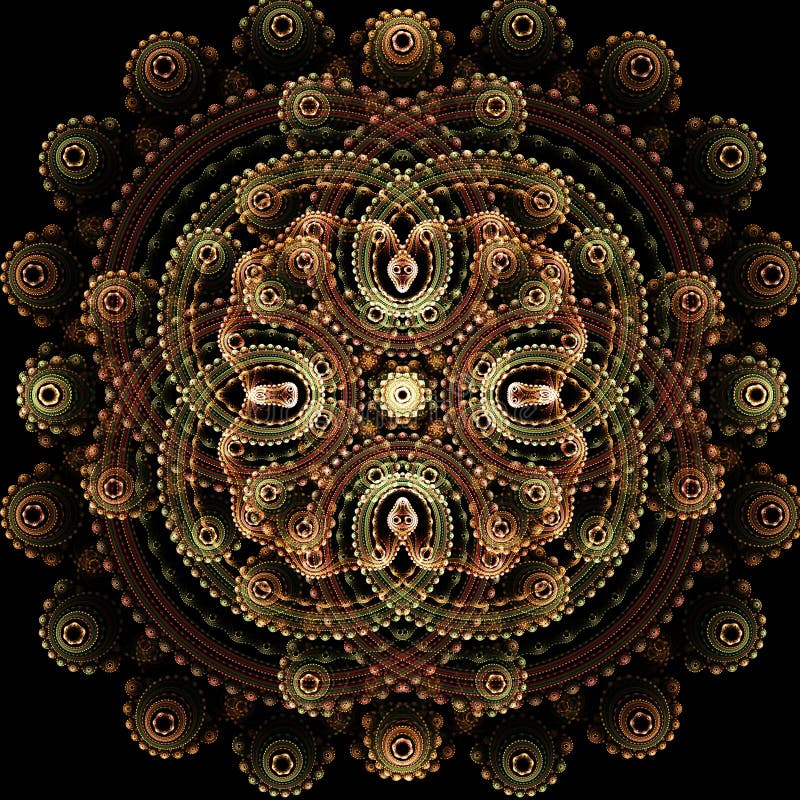 Filigree Fractal Mandala - Fractal Art Stock Illustration ...