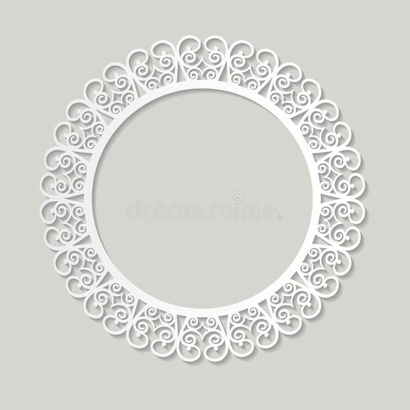 Filigree Frame Paper Cut Out. Baroque Vintage Design Stock Illustration ...