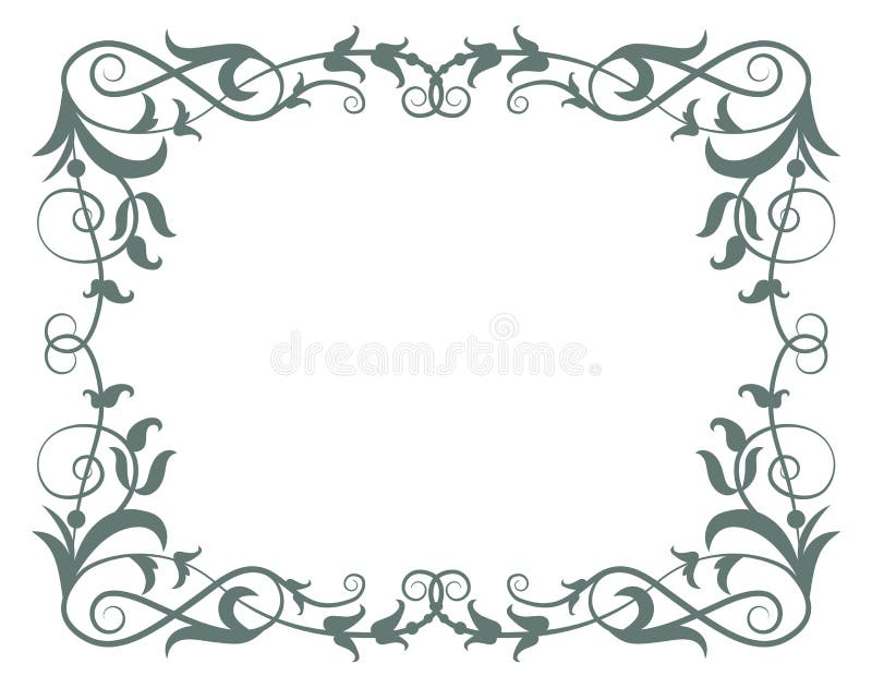 Filigree Frame. Retro Baroque Border Stock Vector - Illustration of ...