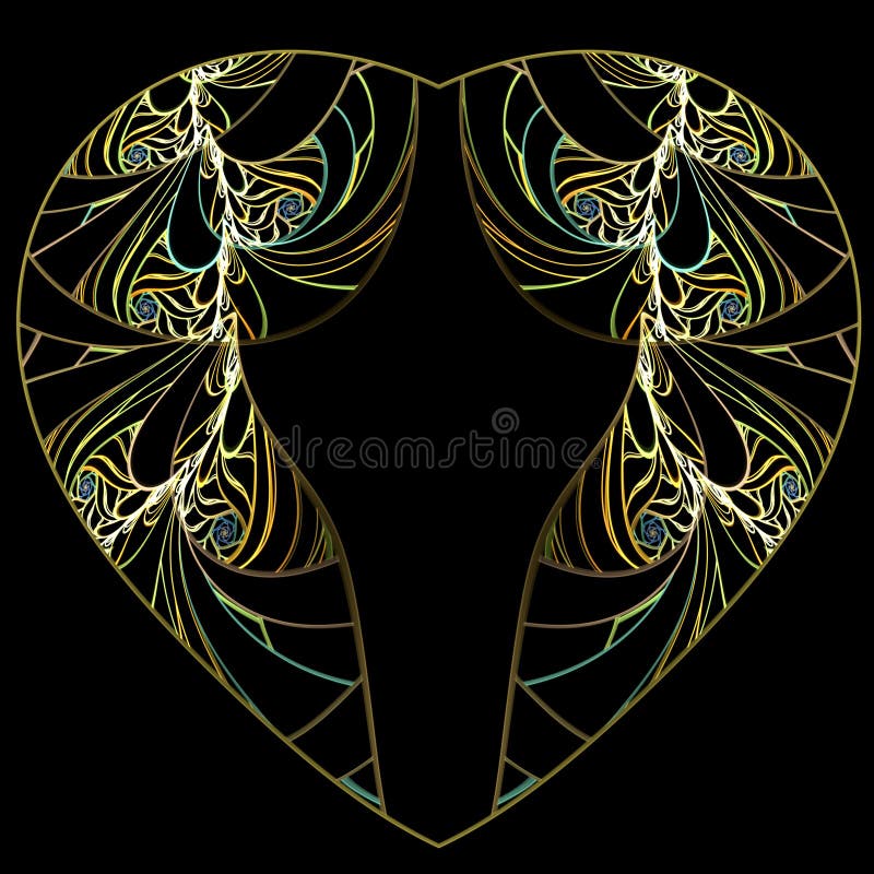 Filigree heart stock illustration. Illustration of stylized - 3942632