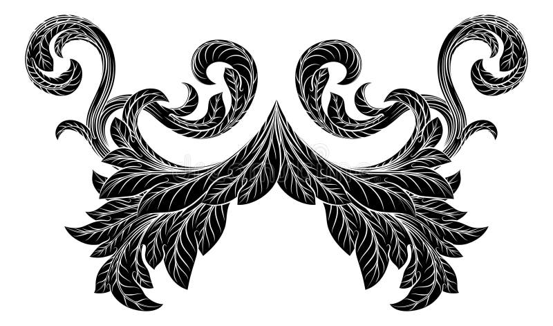 Filigree Heraldry Floral Baroque Design Element Stock Vector ...