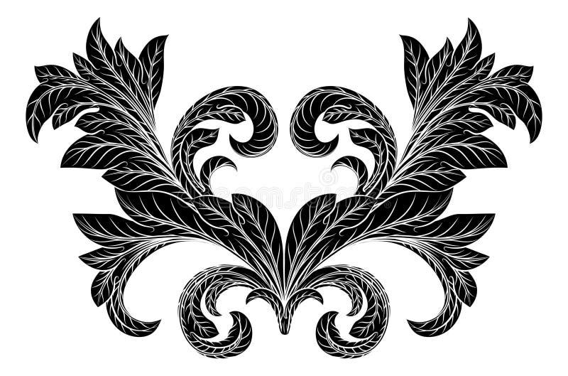 Filigree Heraldry Floral Baroque Design Element Stock Vector ...