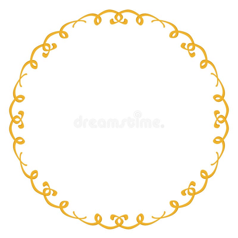 Filigree Line Element Art Drawn Round Frame Stock Vector - Illustration ...