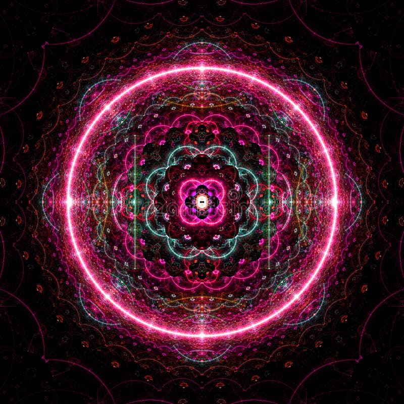 Filigree Rose of Wind, Mandala - Fractal Art Stock Illustration ...