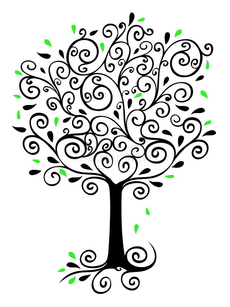 Filigree Tree Black Stock Illustrations – 1,864 Filigree Tree Black ...