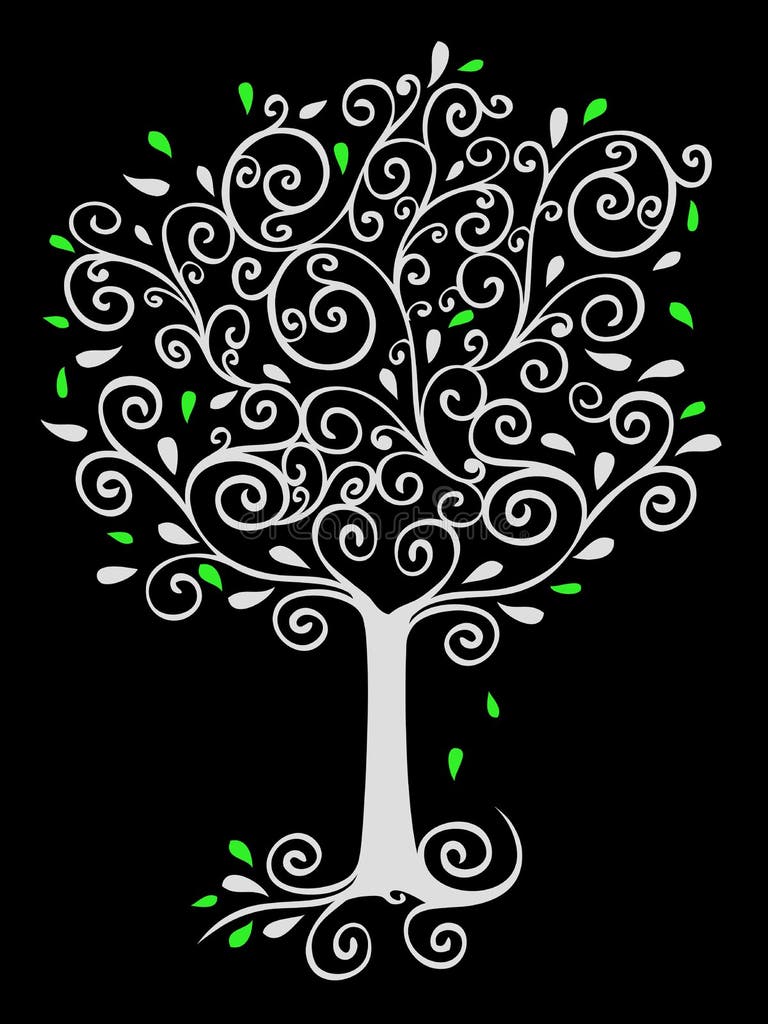 Filigree Tree Black Stock Illustrations – 1,864 Filigree Tree Black ...