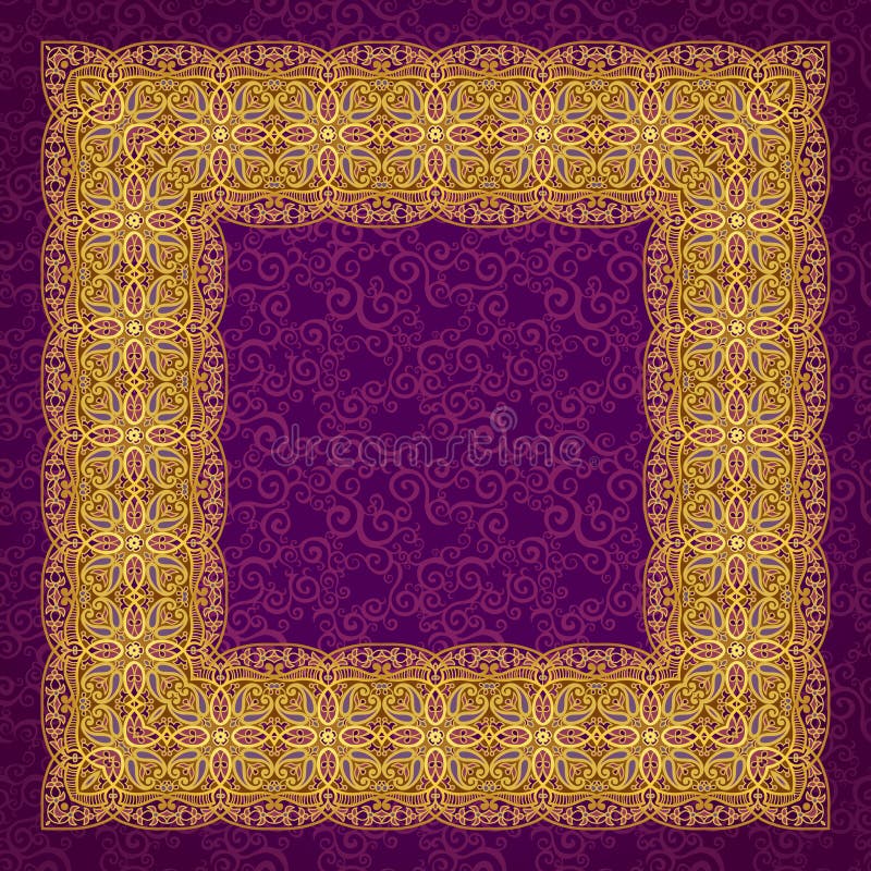 Filigree Vector Frame in Eastern Style. Stock Vector - Illustration of ...
