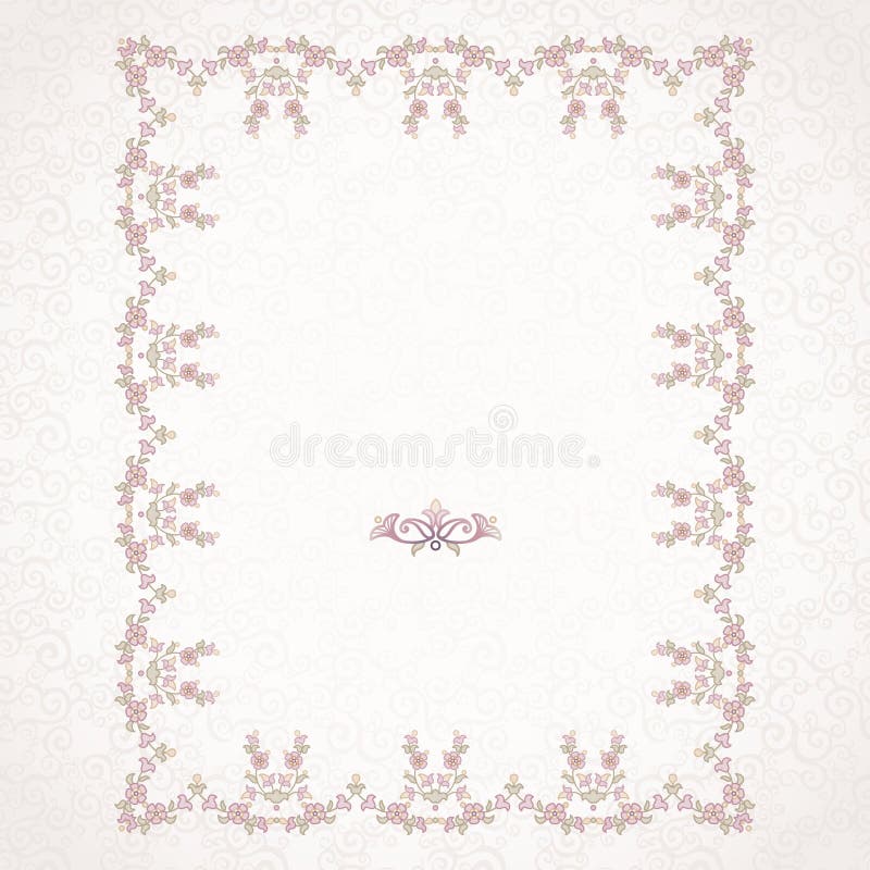 Filigree Vector Frame In Eastern Style. Stock Vector - Illustration of ...