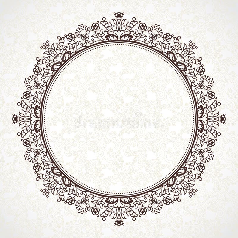 Filigree Vector Frame in Eastern Style. Stock Vector - Illustration of ...