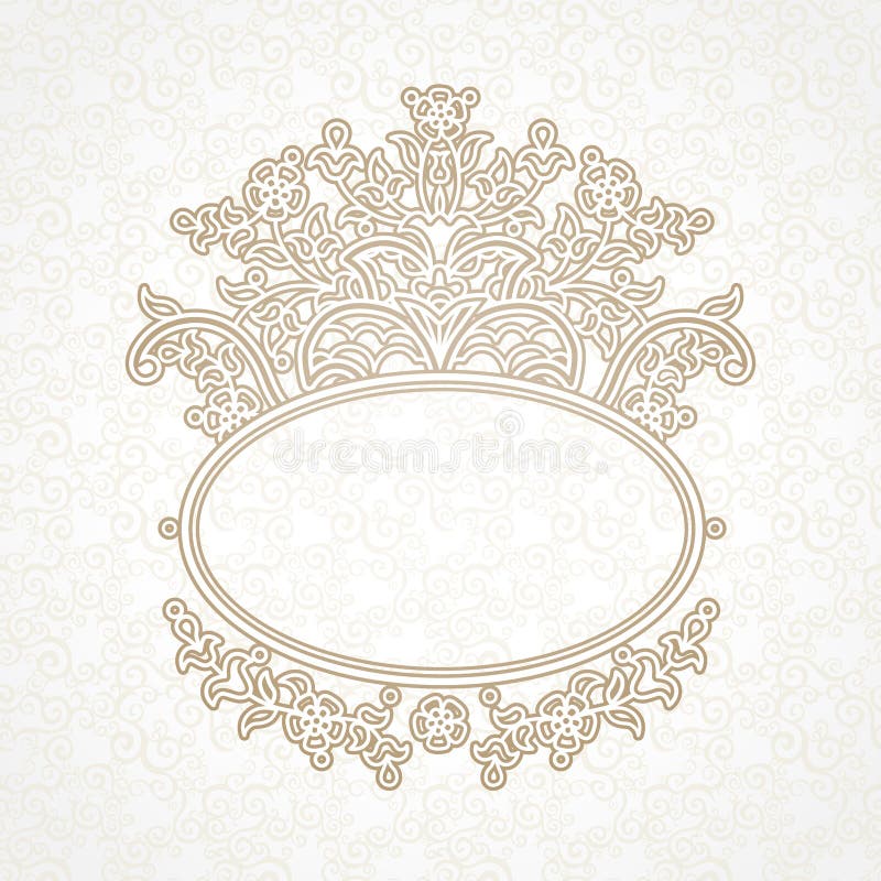 Filigree Vector Frame in Eastern Style. Stock Vector - Illustration of ...