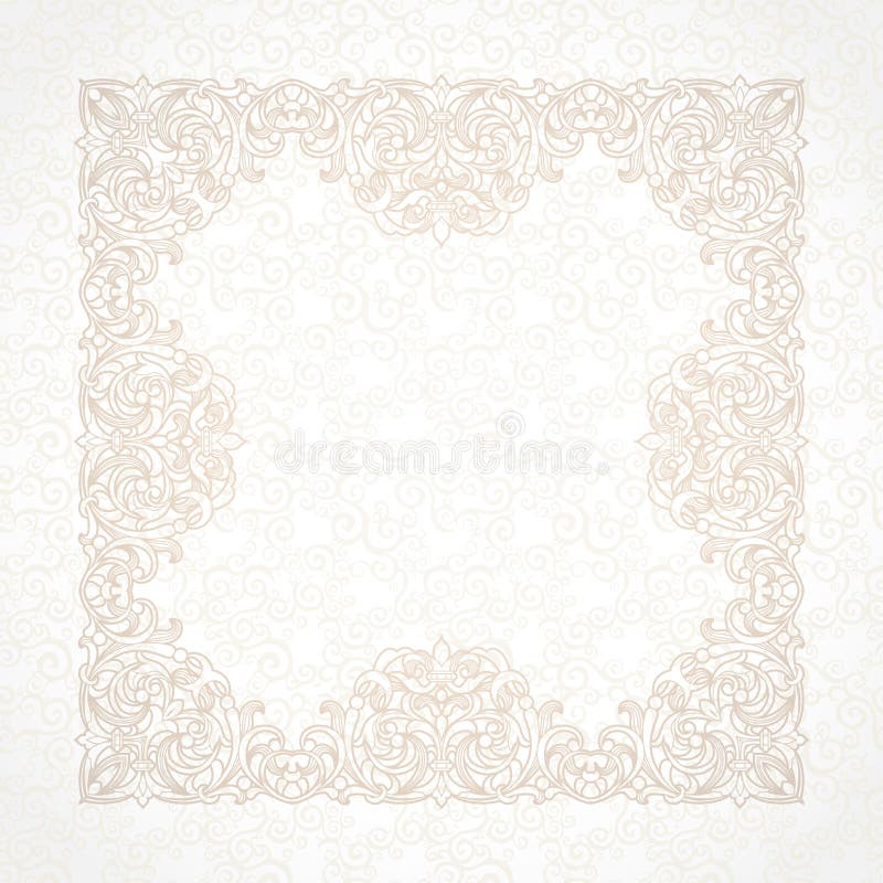 Filigree Vector Frame in Victorian Style. Stock Vector - Illustration ...
